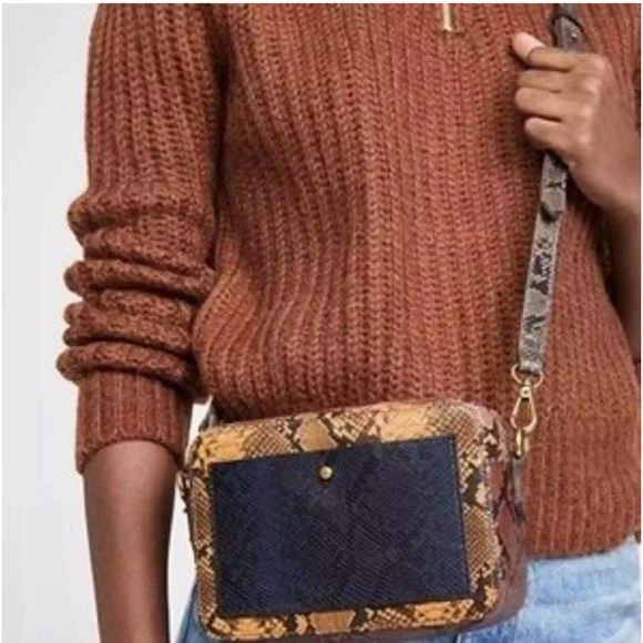 Madewell | Bags | Madewell The Transport Camera Bag Colorblock Snake ...